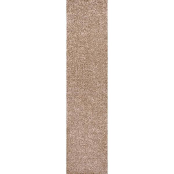 JONATHAN Y Haze Solid Low-Pile Beige 2 ft. x 16 ft. Runner Rug SEU100G ...