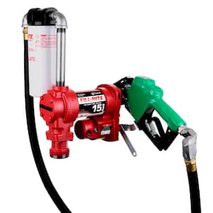 FILL-RITE 12-Volt 15 GPM 1/4 HP Fuel Transfer Pump (Manual Nozzle ...