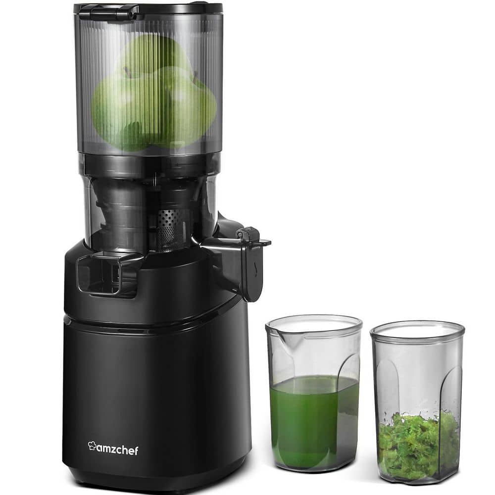 amzchef 250 W 68 oz. Black Masticating Juicer with 5.8 in. Extra Wide ...