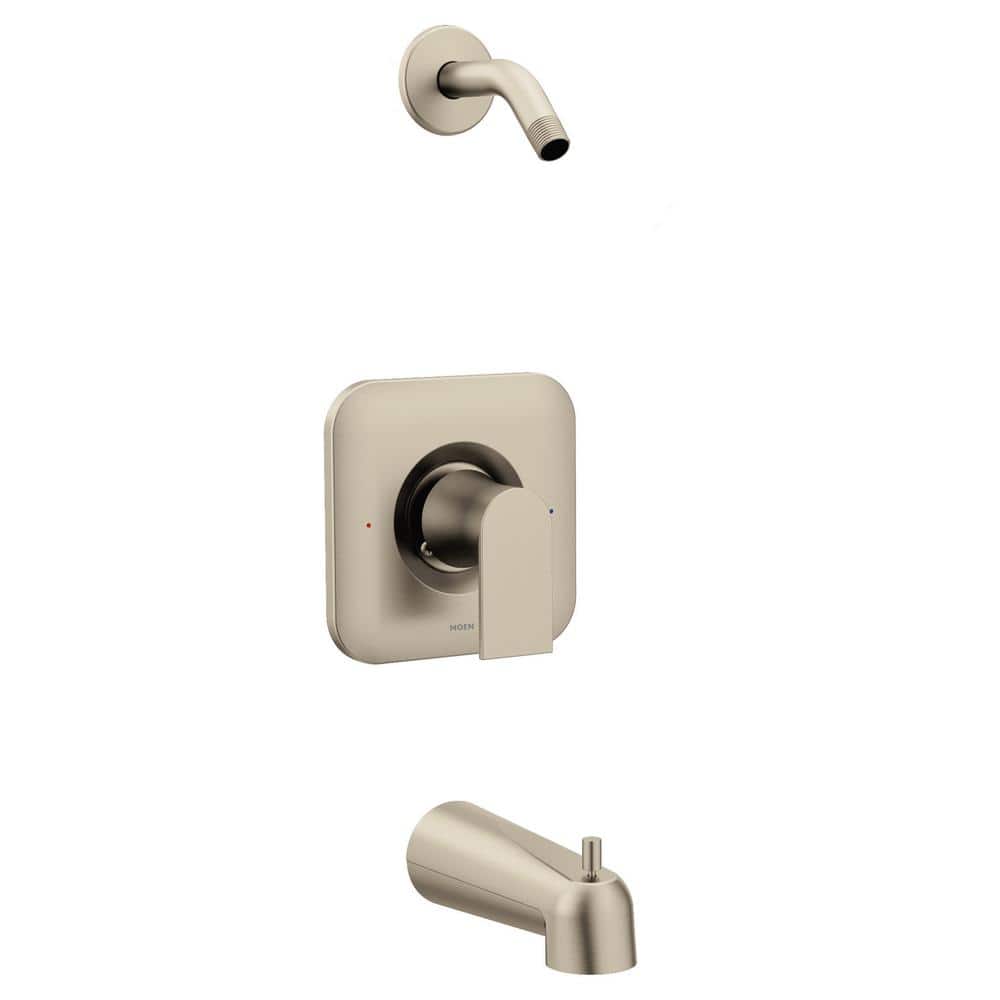 MOEN Genta LX 1-Handle Tub and Shower Trim Kit in Brushed Nickel (Valve ...