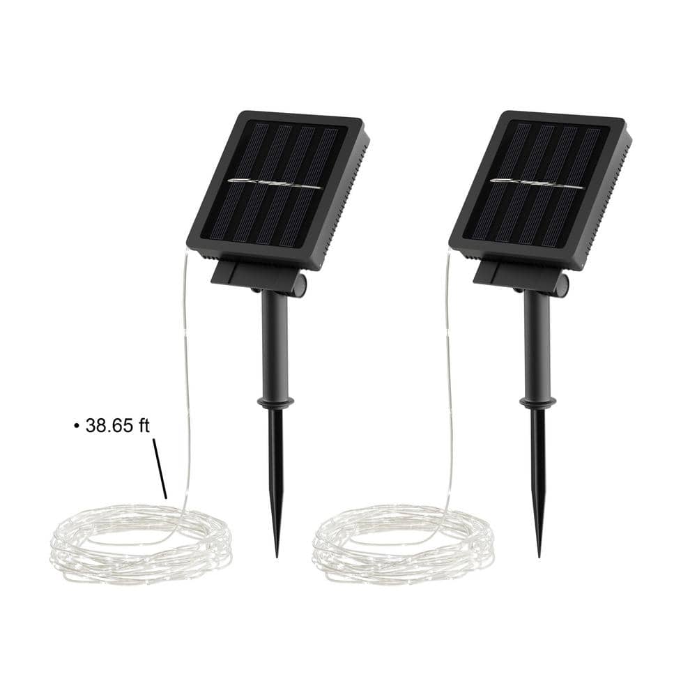 Pure Garden 200-Light 38.65 ft. Solar Integrated LED String Lights in ...