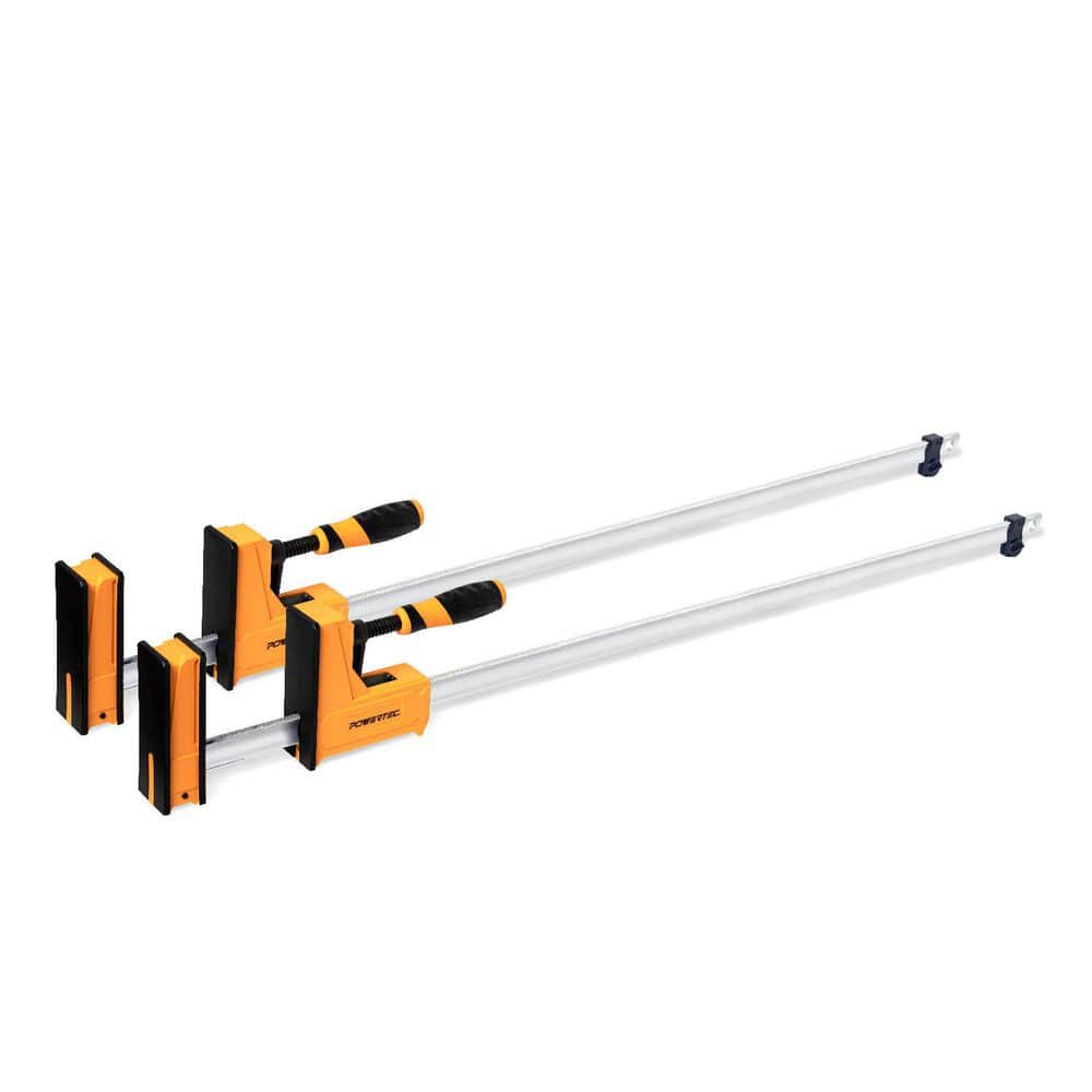 ‎POWERTEC 48 in. Woodworking Parallel Jaw Bar Clamp 3-5/8 in. Throat ...