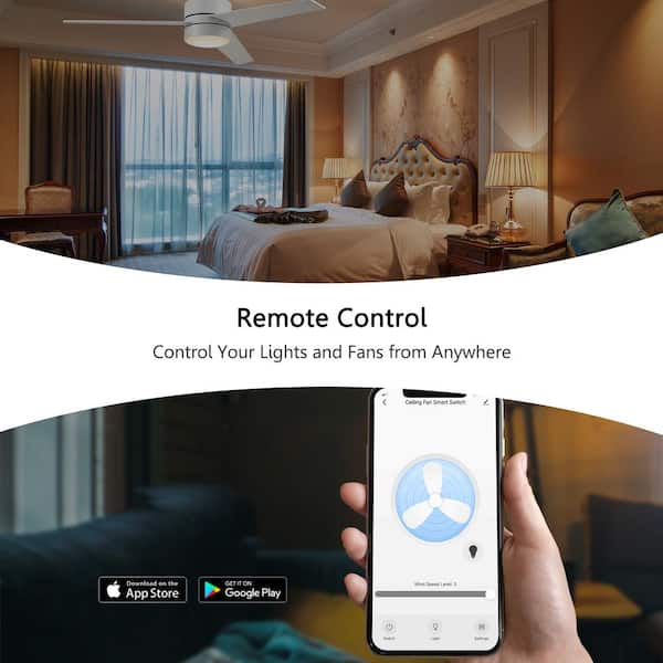 CARRO Pioneer Smart Wi-Fi Ceiling Fan Wall Switch (1-Gang), Works with ...