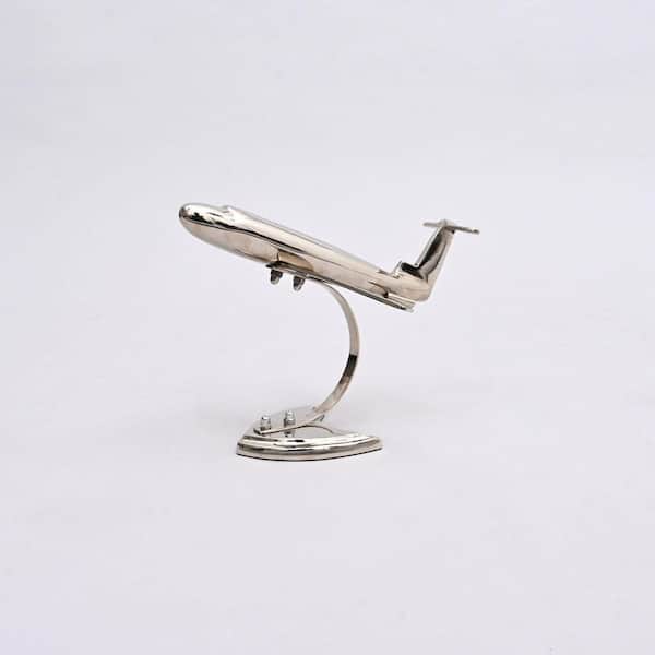 Retro Series Nickel+Silver 8 in. x 6 in. Airplane Shape Metal ...