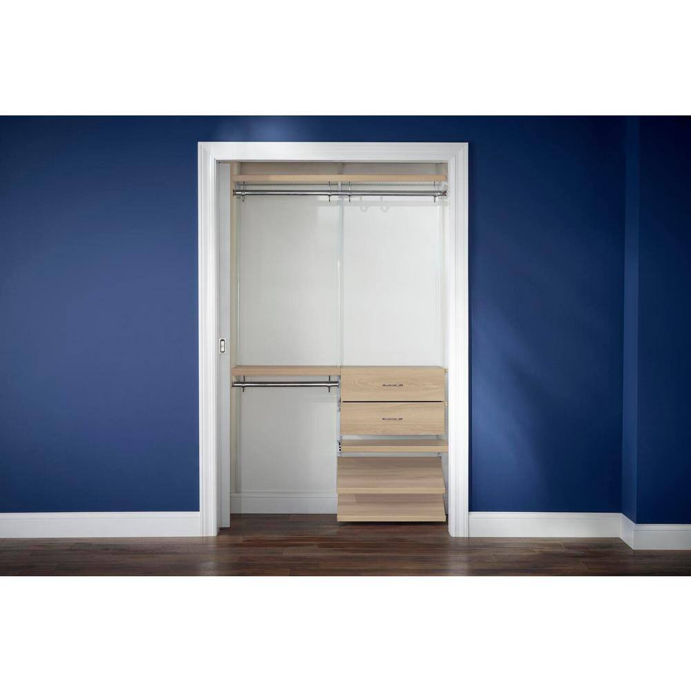 Reviews for Everbilt Genevieve 4 ft. Birch Adjustable Closet Organizer ...