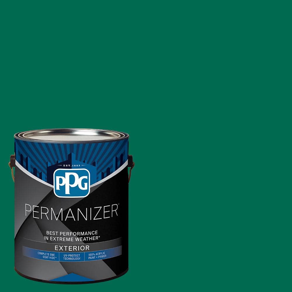PERMANIZER 1 gal. PPG1140-7 Peacock Green Satin Exterior Paint PPG1140 ...