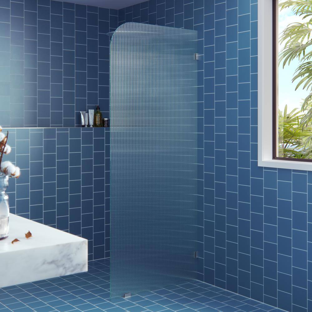 Glass Warehouse 32 in. x 78 in. x .375 in. Fixed Frameless Shower Door ...