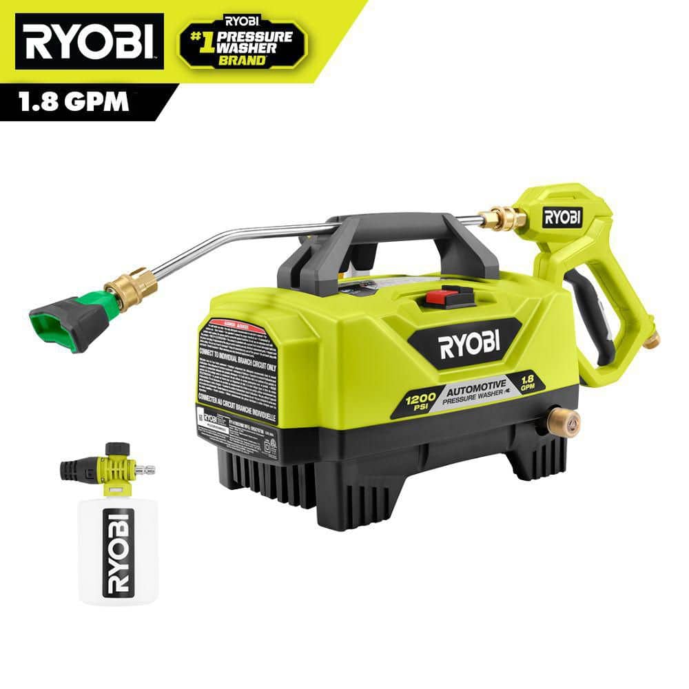 RYOBI 1.8 GPM Automotive High Flow Pressure Washer Kit RY14AM12 - The ...
