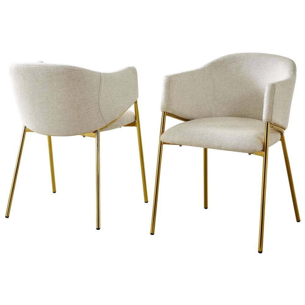 Best Quality Furniture Neal Beige Linen Fabric Side Chair (Set of 2 ...