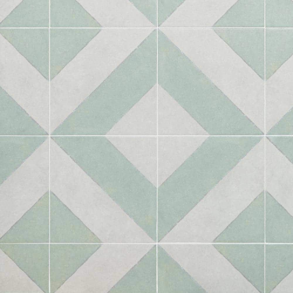 Ivy Hill Tile Anya Sage Diagonal Square 9 in. x 0.4 in. Glazed ...