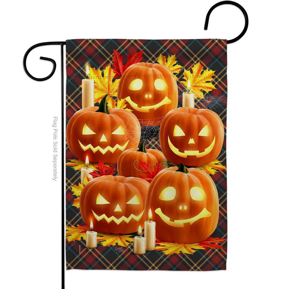 Breeze Decor 13 in. x 18.5 in. Pumpkin Patch Garden Flag Double-Sided ...