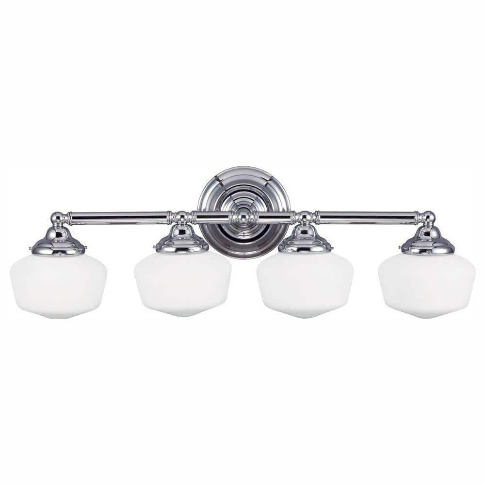 Generation Lighting Academy 4-Light Chrome Wall/Bath Light with LED Bulbs 44439EN3-05 - The Home ...