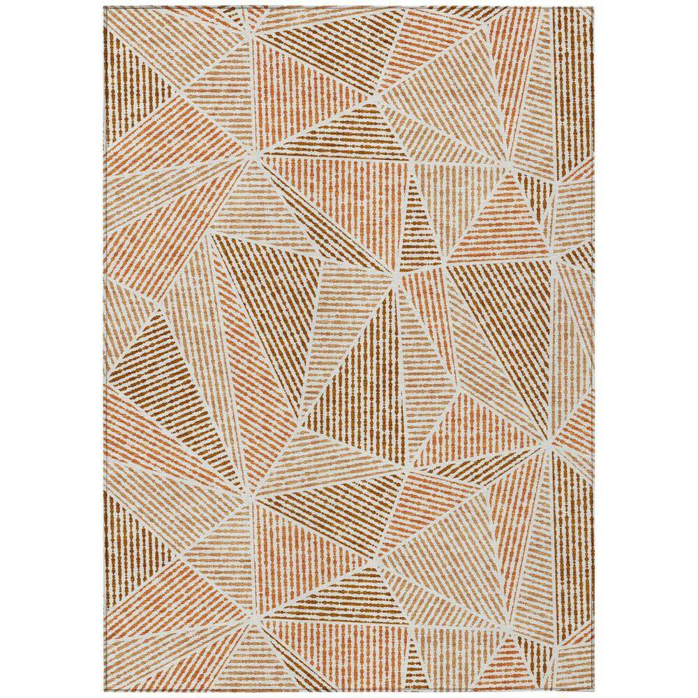 HomeRoots Terra Cotta, Beige, Salmon 9 ft. x 12 ft. Woven Geometric ...