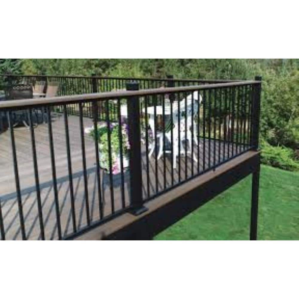 FORTRESS Al13 Home Traditional Railing 40 in. H x 6 ft. W Black Sand ...