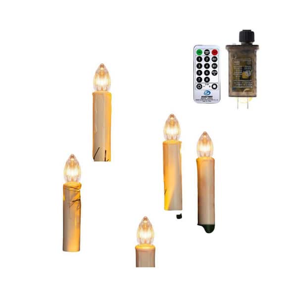 Plug-in LED Clip-on Candle Lights-Warm White Flameless Remote Timer 30 ...