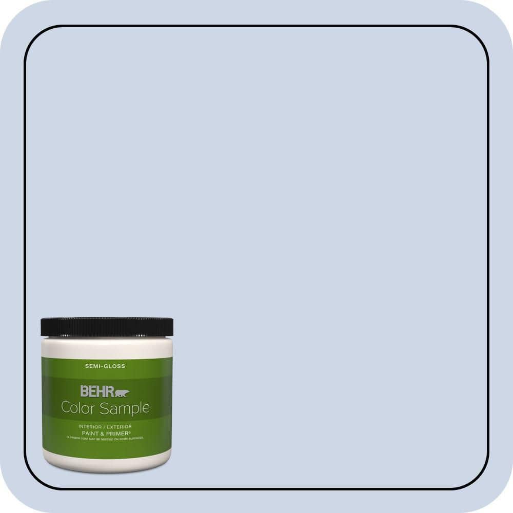 BEHR PREMIUM PLUS 8 oz. #590A-2 Monet Lily Semi-Gloss Interior/Exterior ...