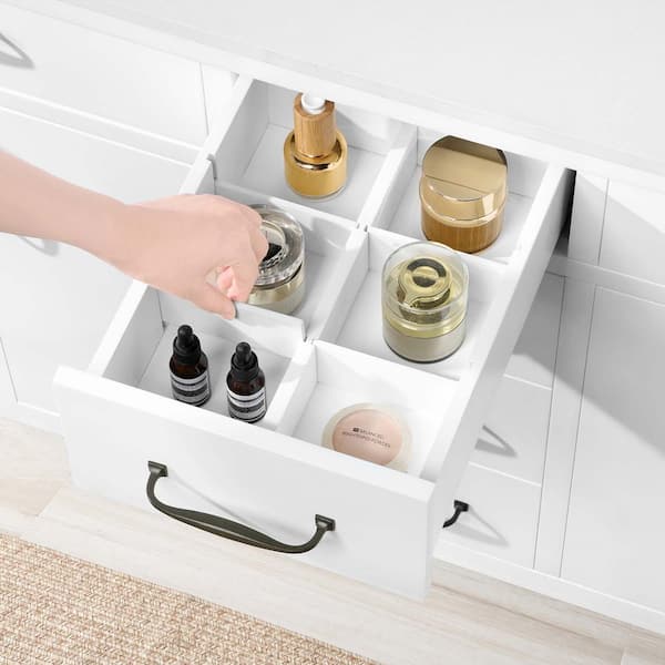 Home Decorators Collection Bellington 60 in. Double Sink White Bath ...