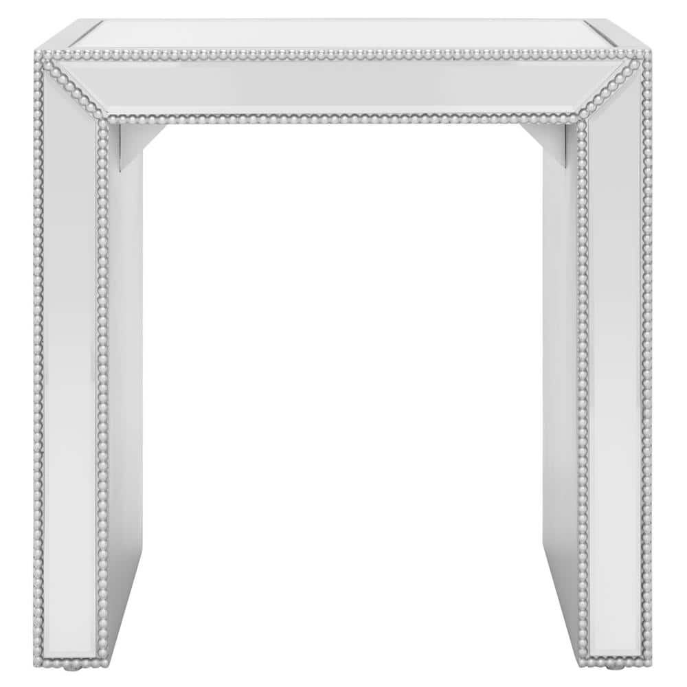 SAFAVIEH Laken 24 in. White Rectangle Glass End Table ACC9702A - The ...