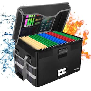 Angel Sar Black Plastic 12.9 in. W Vertical Portable File Cabinet ...