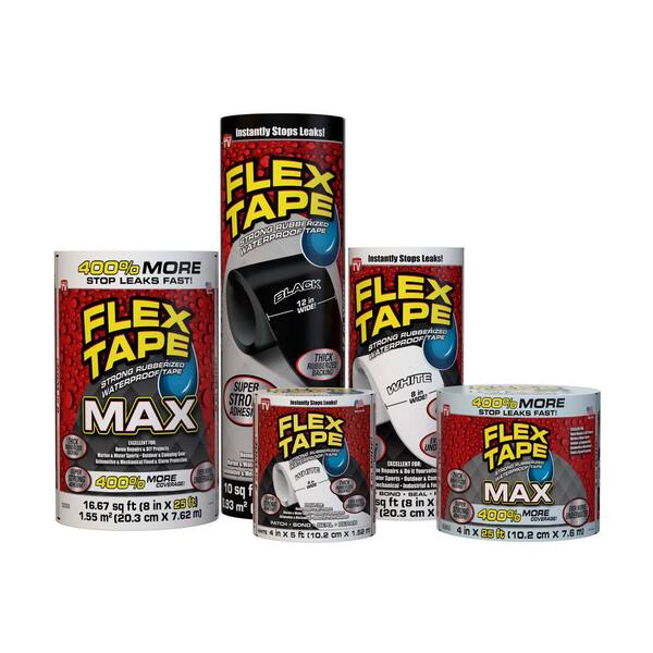 FLEX SEAL FAMILY OF PRODUCTS Flex Tape MAX Clear 8 in. x 25 ft. Strong Rubberized Waterproof Tape 3 Pack TFSMAXCLR08 CS The Home Depot