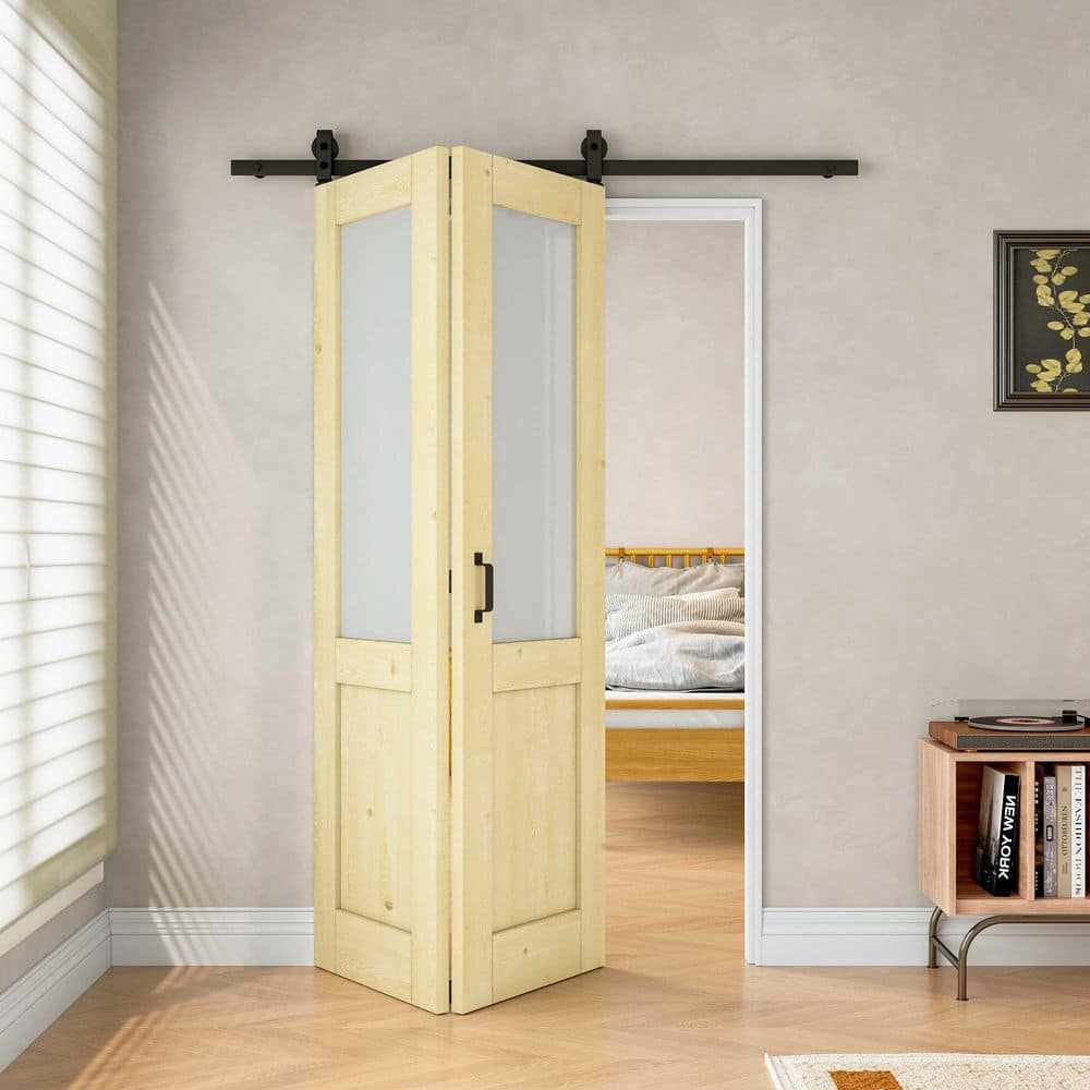 ARK DESIGN 48 in. x 80 in. 1/2 Lite Tempered Frosted Glass Unfinished ...