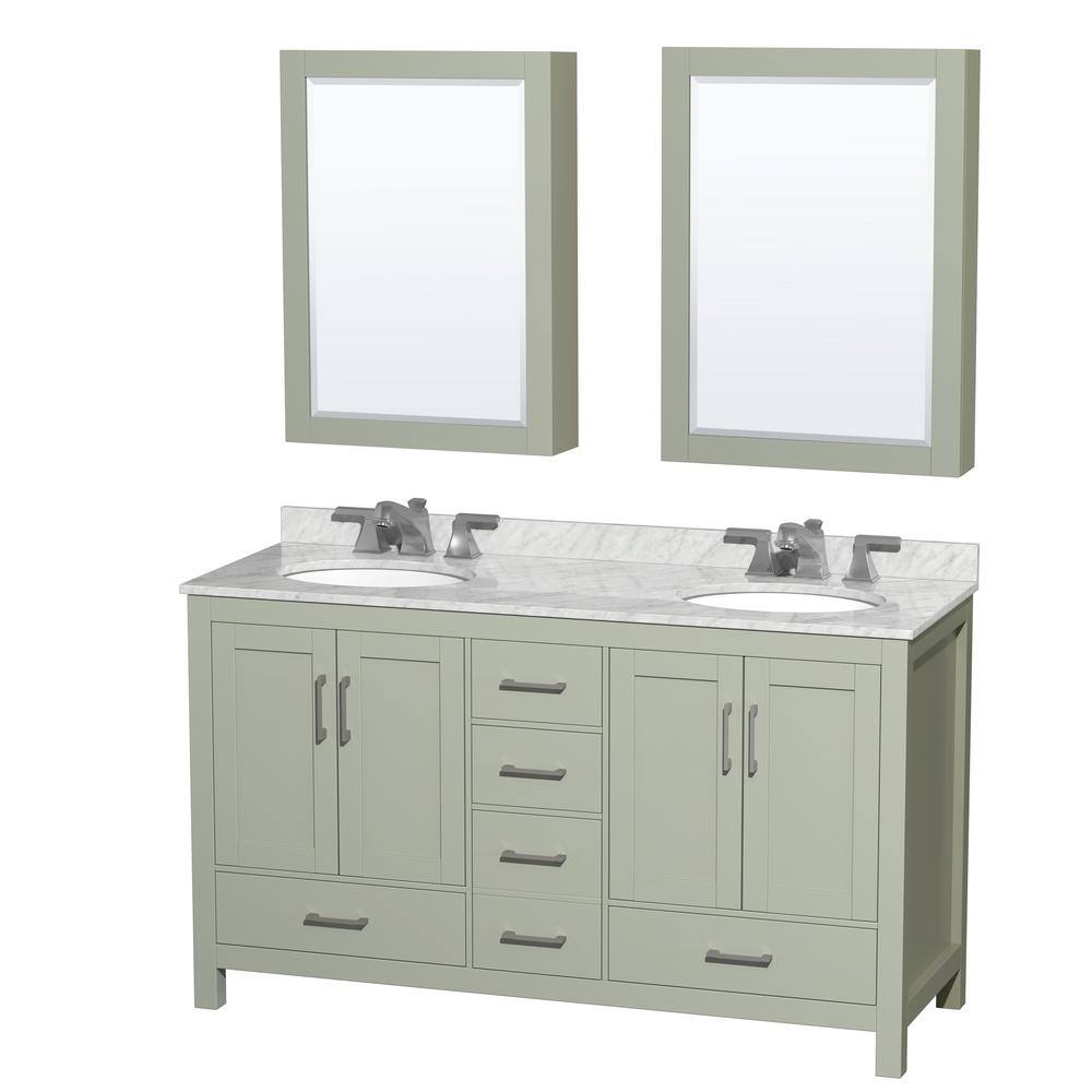 Wyndham Collection Sheffield 60 in. W x 22 in. D x 35 in. H Double Bath ...