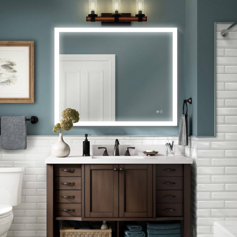 ANGELES HOME 40 in. x 32 in. Wall Bathroom Vanity Mirror, Back and ...