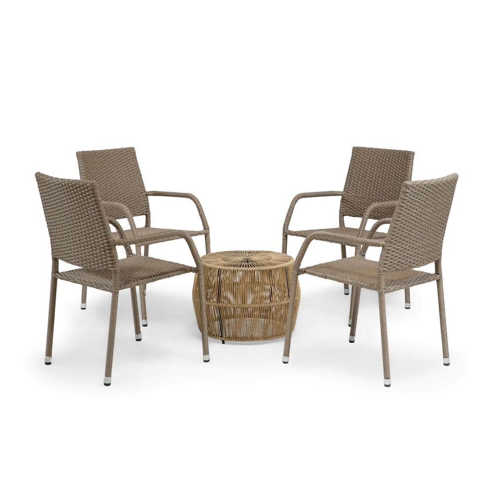 MUSE & LOUNGE Wesser 5-Piece Metal Patio Conversation Set ML5MB0503-16 ...