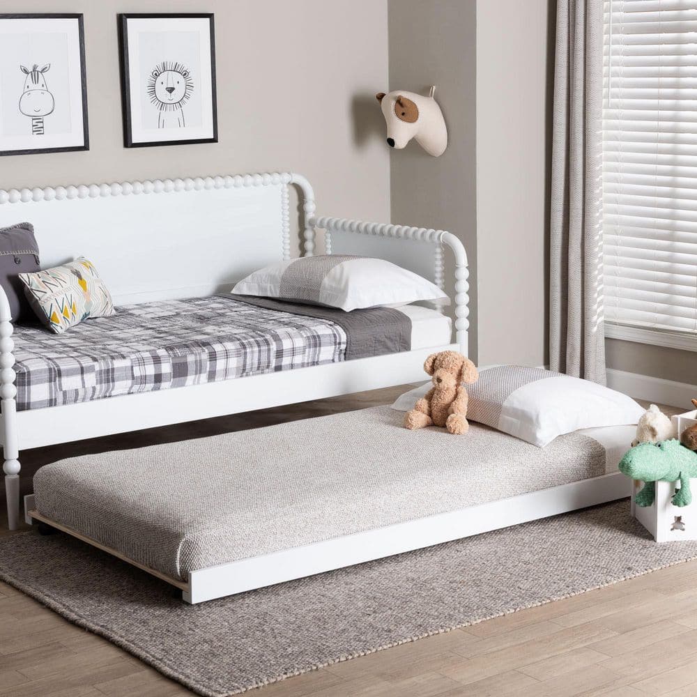 Baxton Studio Lucera White Twin Trundle Daybed 263-14375-HD - The Home ...