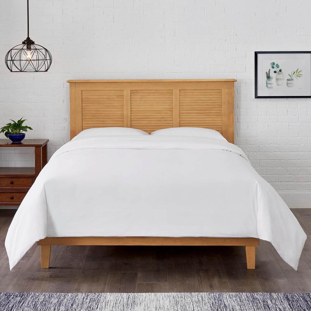 StyleWell Dorstead Patina Wood Finish Queen Bed with Shutter Back (62 ...