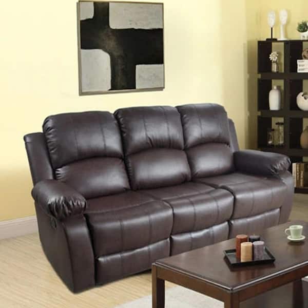 Star Home Living Nancy 82 in. Round Arm Faux Leather Rectangle ...