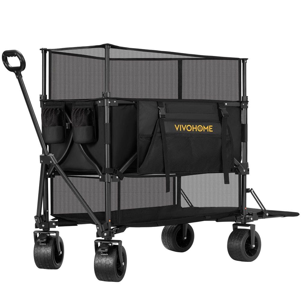 VIVOHOME 17 cu. ft. Large Capacity Double Decker Collapsible Steel ...