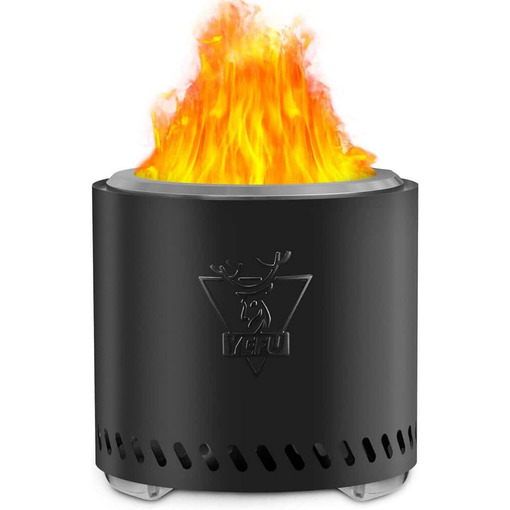 Mximu 15 in. Black Stainless Steel Smokeless Wood Burning Patio Fire ...