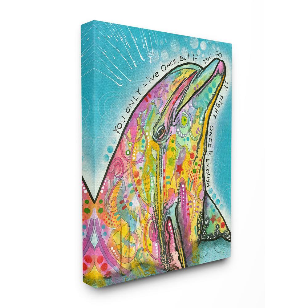 Stupell Industries 24 in. x 30 in. "Live Once Surreal Rainbow Paint ...