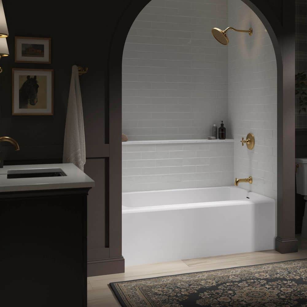 KOHLER Paces 60 in. x 32 in. Soaking Bathtub with Right Hand Drain in ...