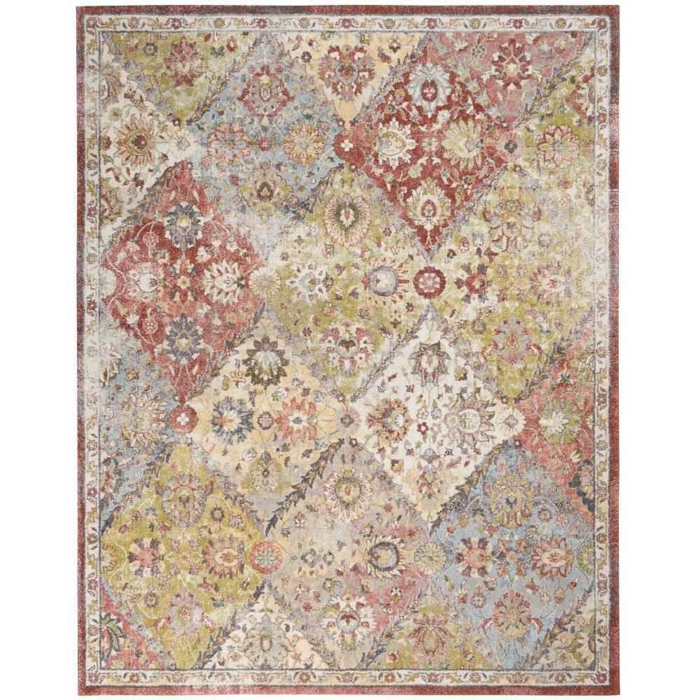 Nourison Juniper Terracotta Multicolor 8 ft. x 10 ft. Floral ...
