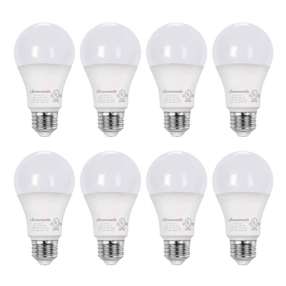DEWENWILS 60-Watt Equivalent A19 Dimmable LED Light Bulb, 2700K Warm ...