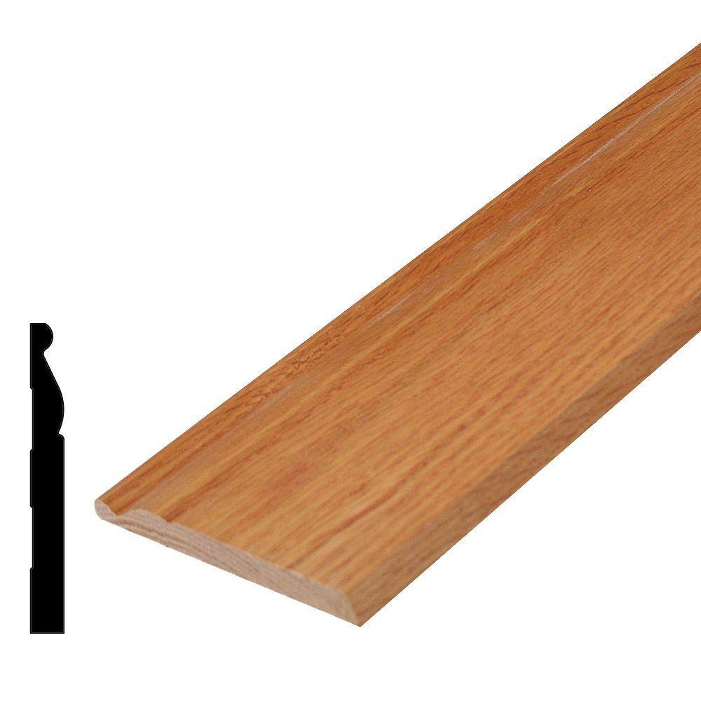 HOUSE OF FARA 1/2 in. D x 4-1/4 in. W x 96 in. L Prefinished Red Oak ...