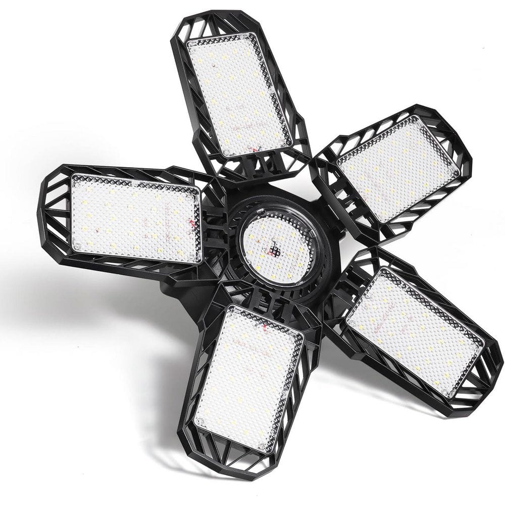 Lukyamzn 400-Watt Equivalent 6500K Cool Daylight White LED Garage Light ...