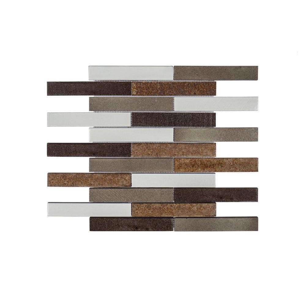 Jeffrey Court Volcanic River 11-7/8 in. x 15 in. x 10 mm Basalt Mosaic ...