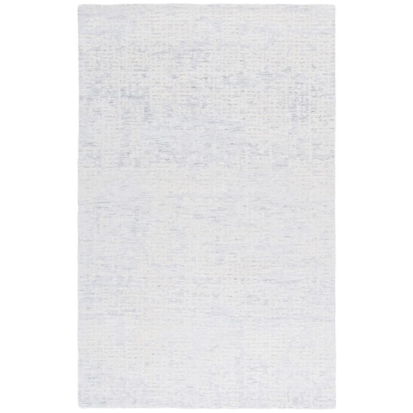SAFAVIEH Ebony 4 ft. x 6 ft. Silver/Ivory Distressed Abstract Area Rug ...