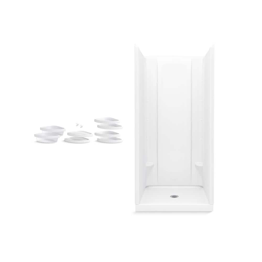 Sterling STORE+ 36 in. x 34 in. Single Threshold Center Drain Shower ...