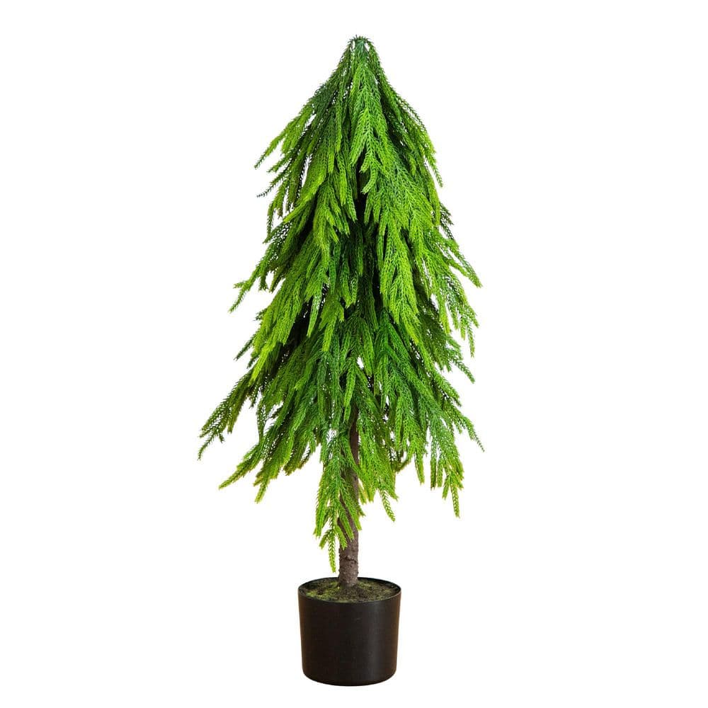 Nearly Natural 3 ft. Artificial Real Touch Down Swept Norfolk Pine Tree ...