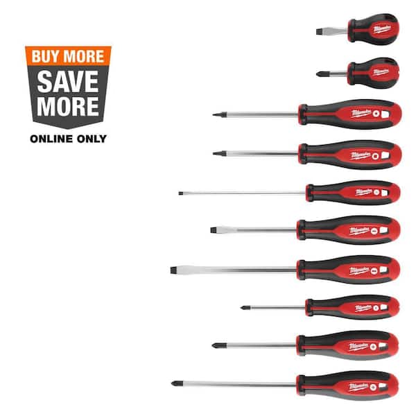 Milwaukee Combination Screwdriver Set (10-Piece) 48-22-2710 - The Home ...