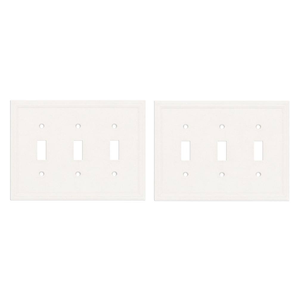 Hampton Bay White 3-Gang Toggle Wall Plate (2-Pack) SWP1106-18PKHD ...