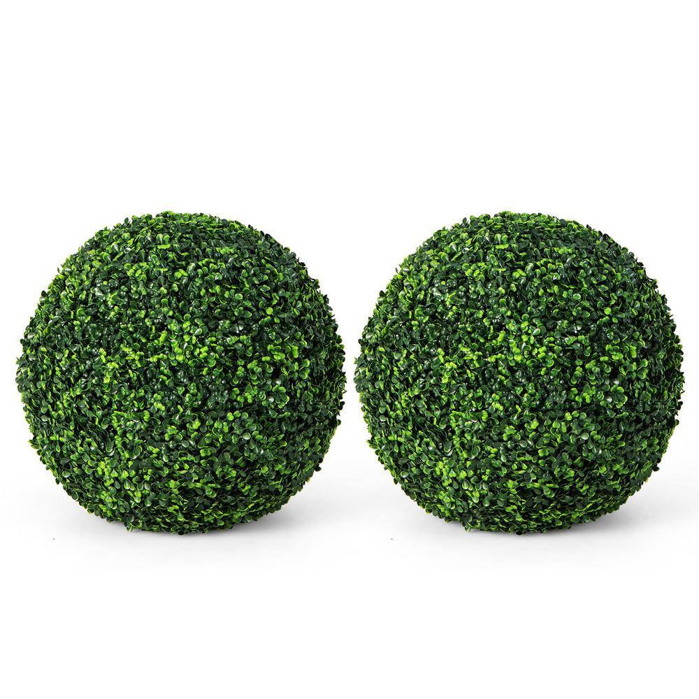 Mecale 1.6 ft. Green Artificial Topiary Tree Balls Faux Boxwood Ball ...
