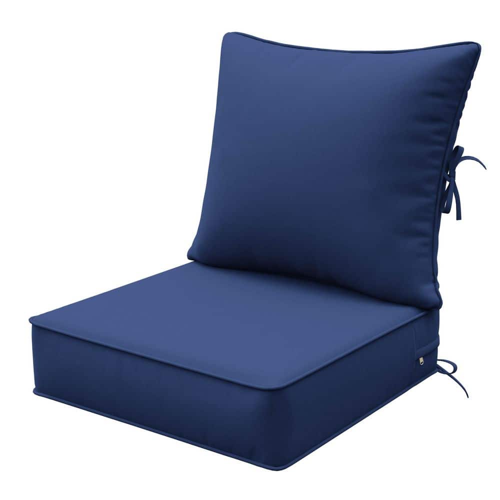 WNP 24 in. x 24 in. Deep Seat Outdoor Lounge Cushion with Backrest ...