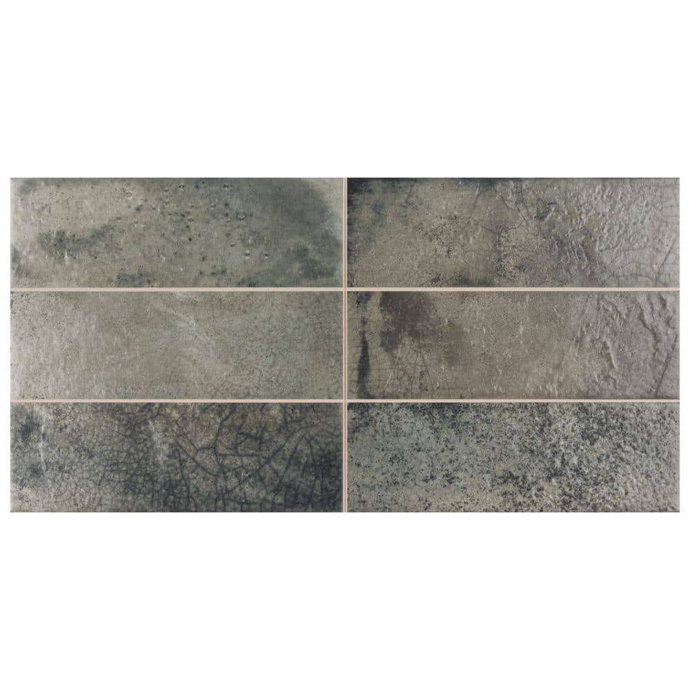 Merola Tile Kings Raku Sage 7-7/8 in. x 15-3/4 in. Ceramic Wall Tile ...