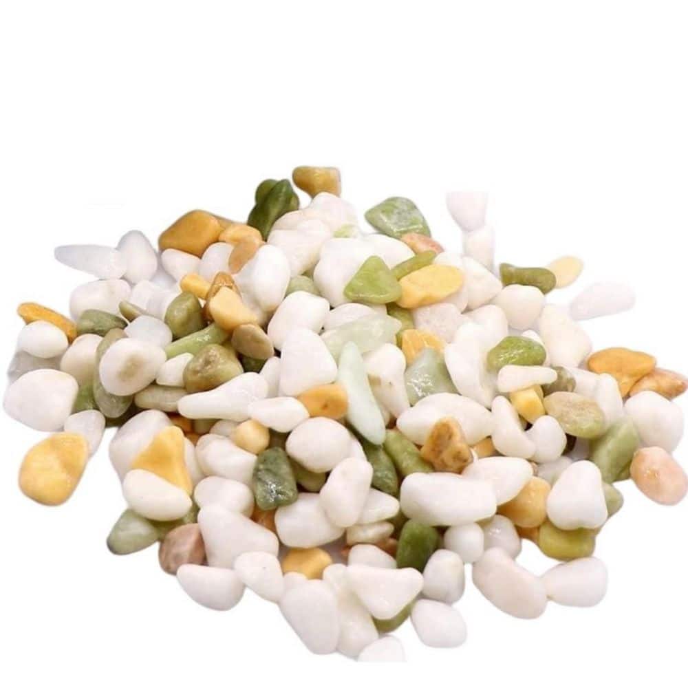 6 lb. Natural Decorative Rocks-White with Pastel Accents for Plant Top ...