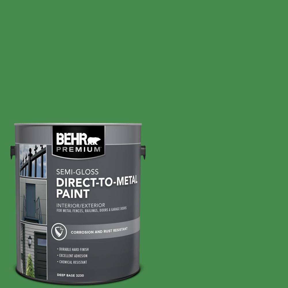 BEHR PREMIUM 1 gal. #MQ4-48 Planet Green Semi-Gloss Direct to Metal ...